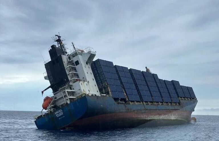 Containership Spills Empty Containers After Sinking in Taiwan ...